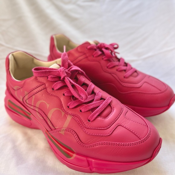 Gucci | Shoes | Gucci Rhyton Logo Bright Pink | Poshmark